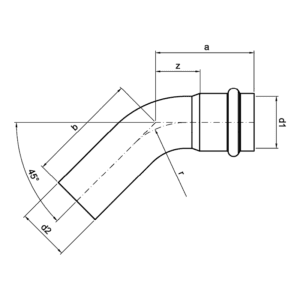 Tubepress Elbow 45 Degree Female / Male - Ibex Australia